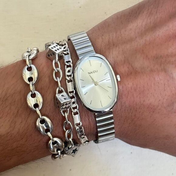 Accessories | Y2k Style Silver Round Stainless Steel Luxury Classy ...